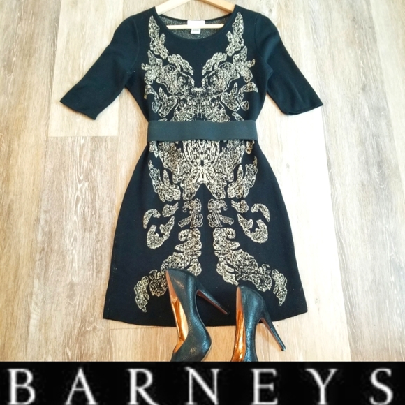 Barneys New York | Dresses | Barneys New York Knit Sweater Dress Fitted ...
